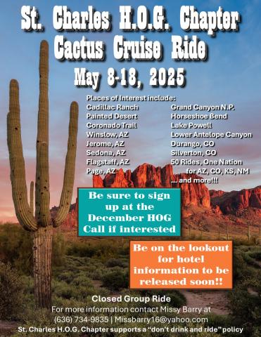 Cactus Cruise Ride | St. Charles Missouri Chapter #2527 | St. Charles ...